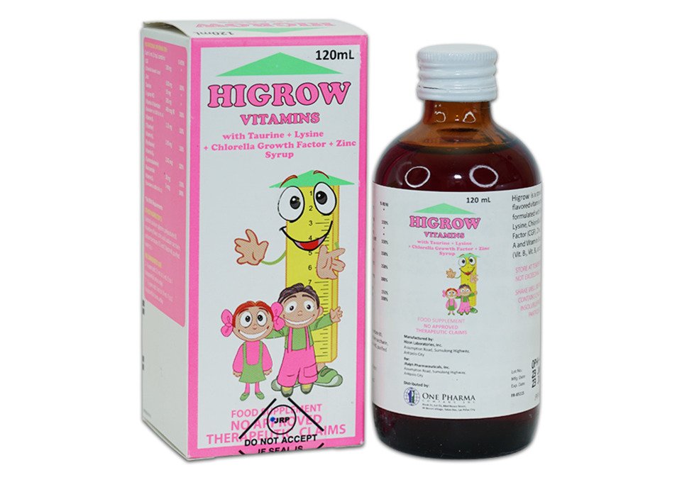 HIGROW Vitamins / Taurine / Lysine / Chlorella Growth Factor / Zinc Food Supplement Syrup 120mL ...